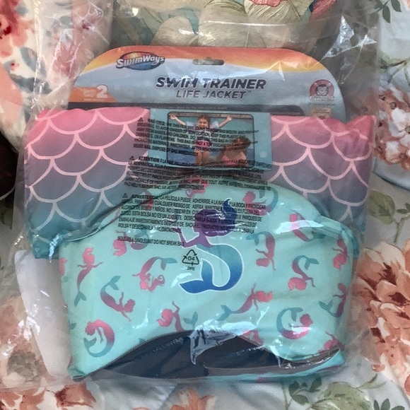 Swim Ways | Swim | Swim Trainer Life Jacket Blue With Mermaid Theme New ...